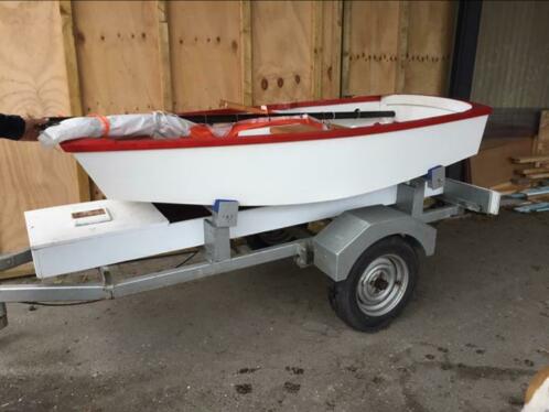 Optimist houten zeilboot op trailer - Advertentie 960736