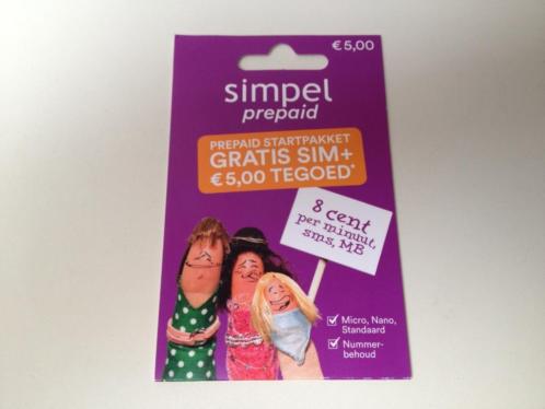 Simpel Prepaid simkaart 5 euro (nieuw) - Advertentie 794557