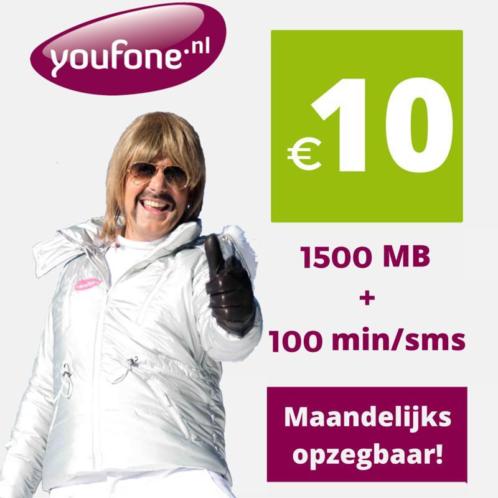 Youfone 100 minsms 1500MB maandelijks opzegbaar 10,- - Advertentie 653209